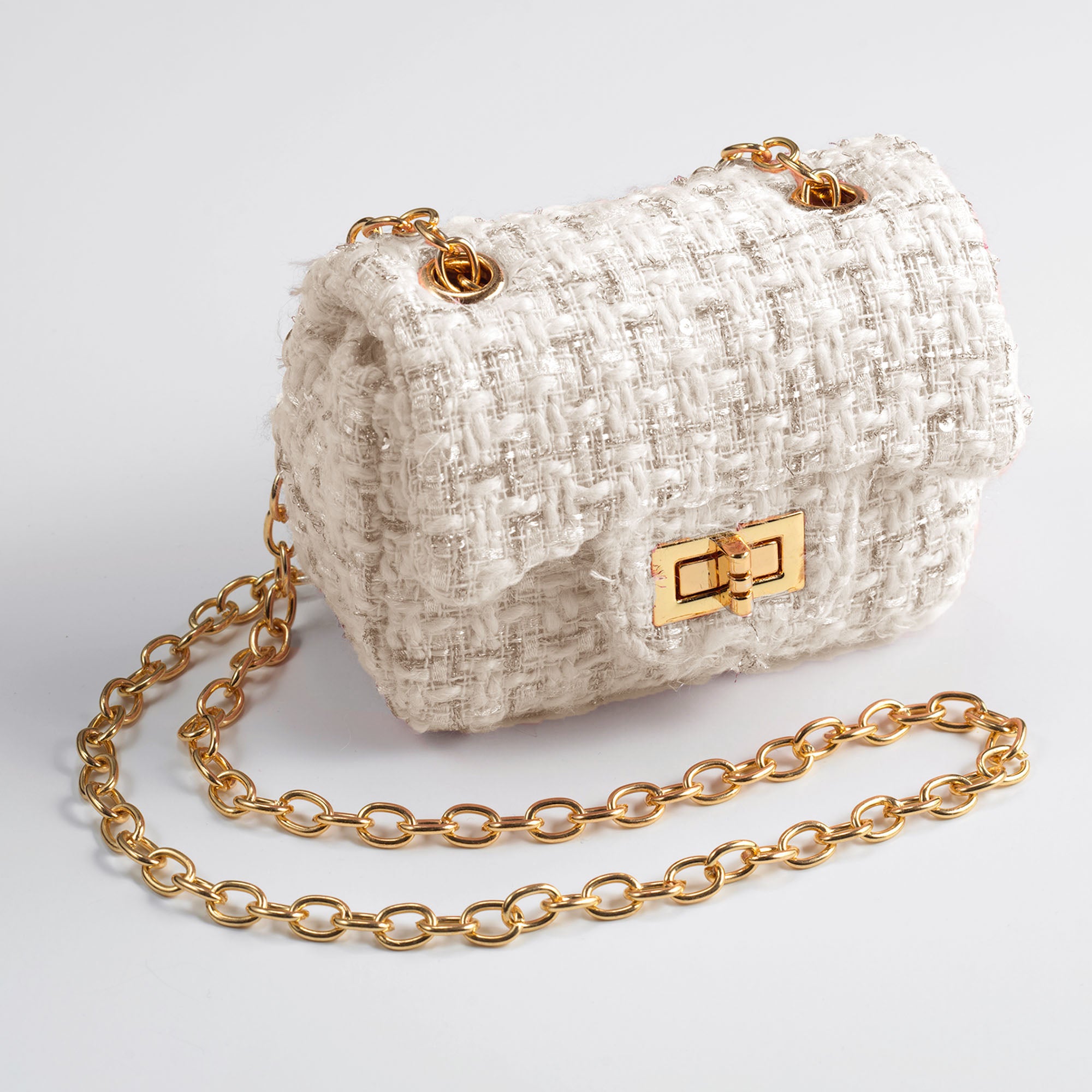 Ivory Tweed Crossbody Bag