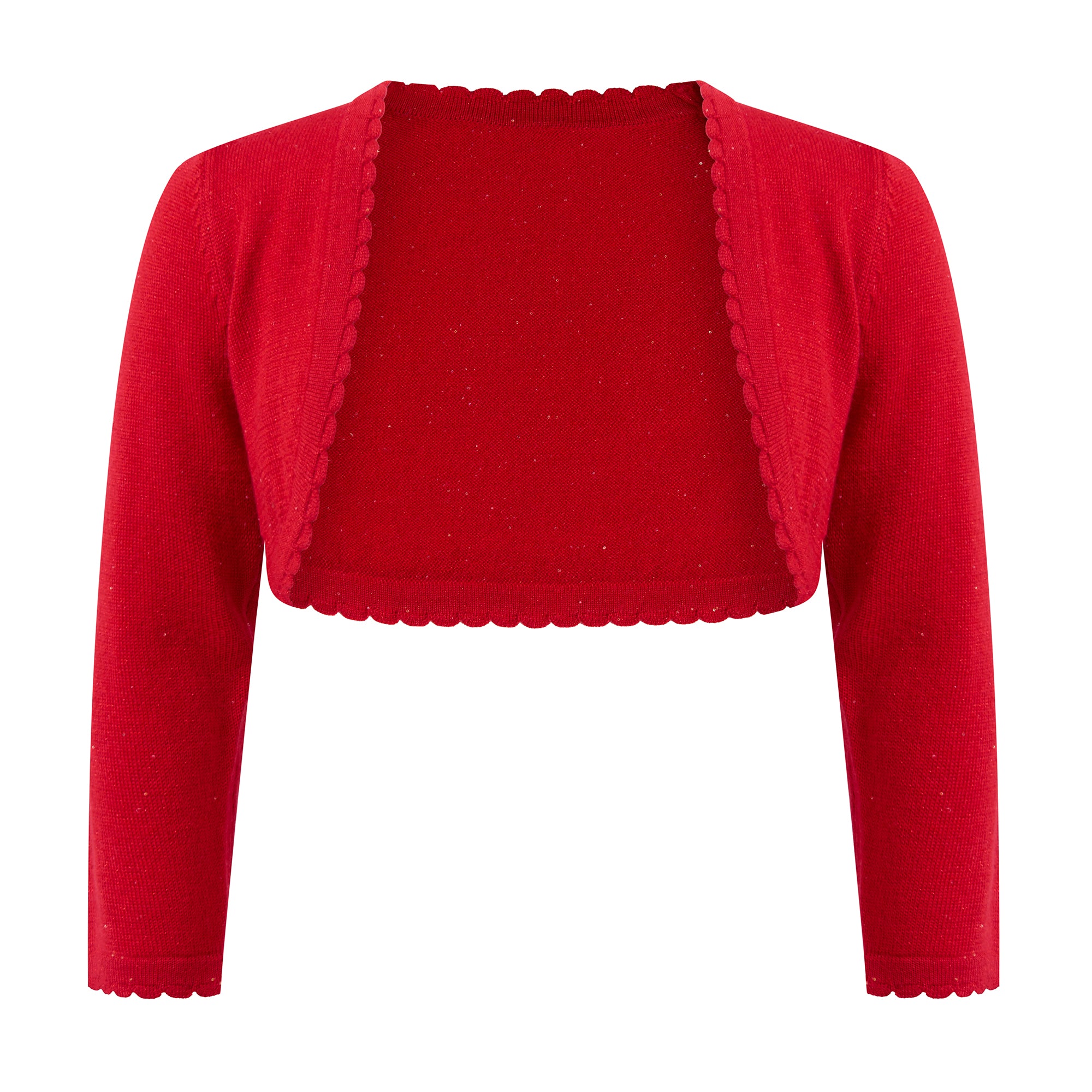 Red Sparkle Scalloped Bolero