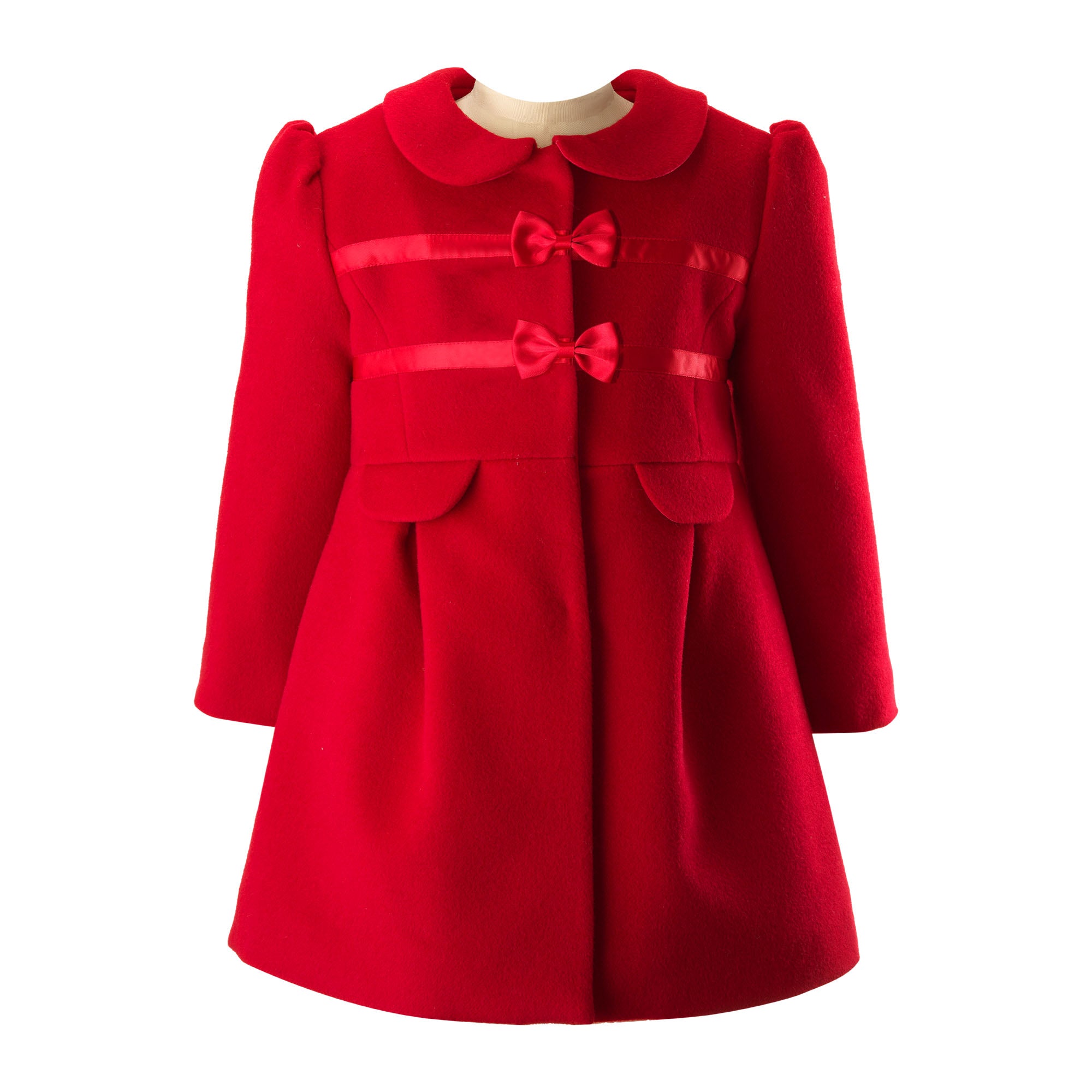 Red Bow Trim Coat