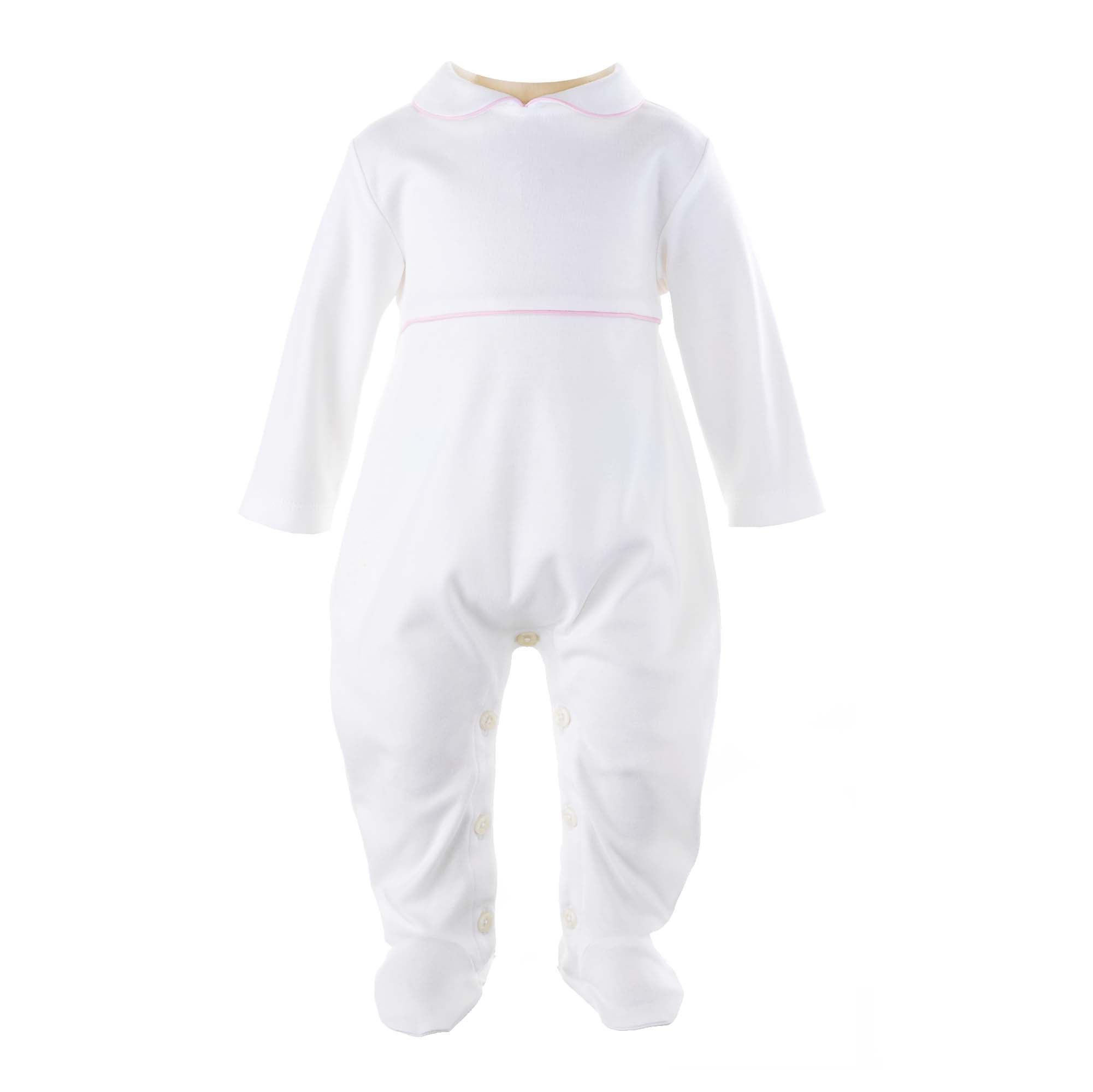 Classic Pink Trim Babygro